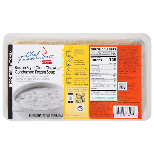 93271 – BOSTON CLAM CHOWDER (MILK) – Johnnies Restaurant and Hotel ...