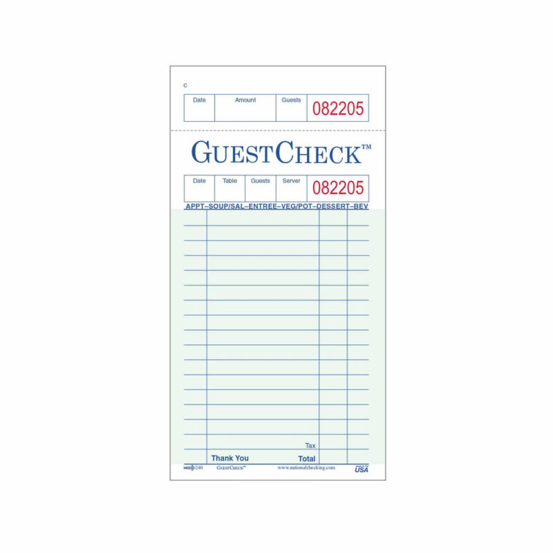 23060 – SINGLE GUEST CHECKS – Johnnies Restaurant and Hotel Service, Inc.